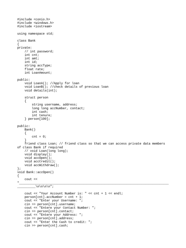 Full Working Code OFBank Management | PDF | Banking | Computing