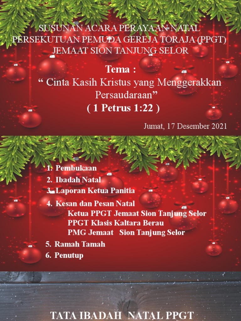 Acara Natal PPGT Jemaat Sion 2021 | PDF