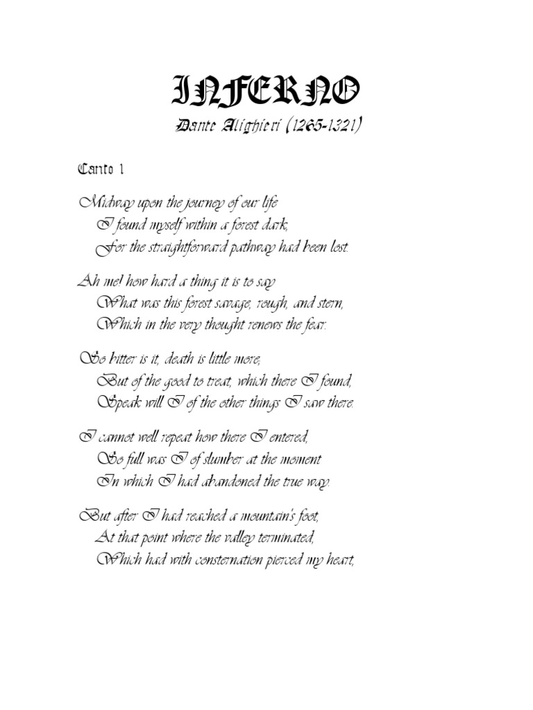 Dante Alighieri's Inferno | PDF | Inferno (Dante) | Thou