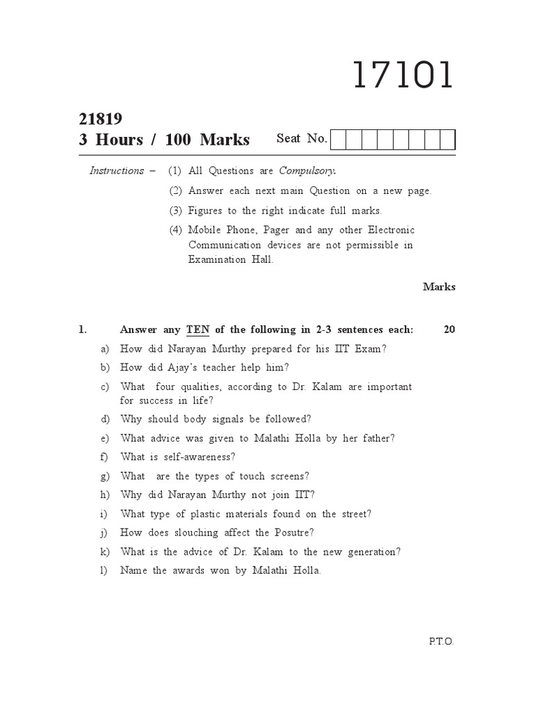 2019 Summer Question Paper (Msbte Study Resources) | PDF | Linguistics ...