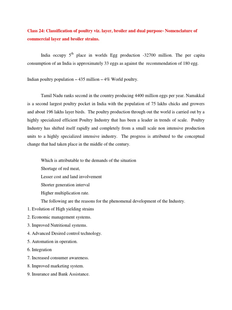 27 Classification of Poultry | PDF | Poultry | Poultry Farming