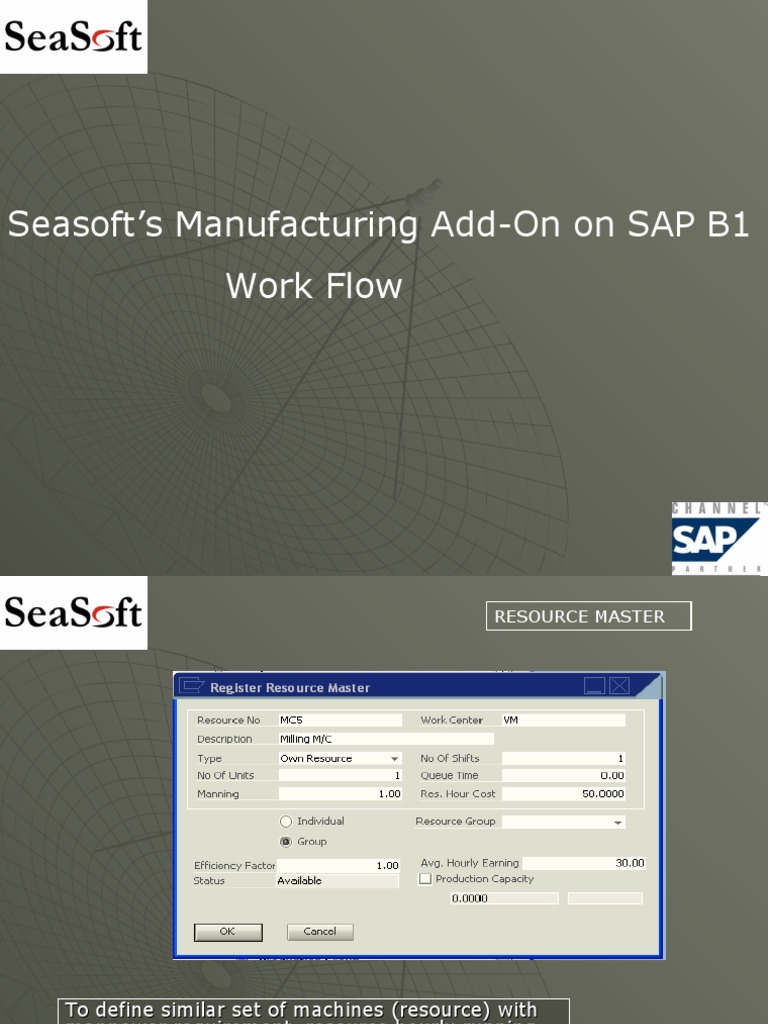 Seasoft SAP B1 Manufacturing Add-On | PDF | Quality Assurance | Systems ...