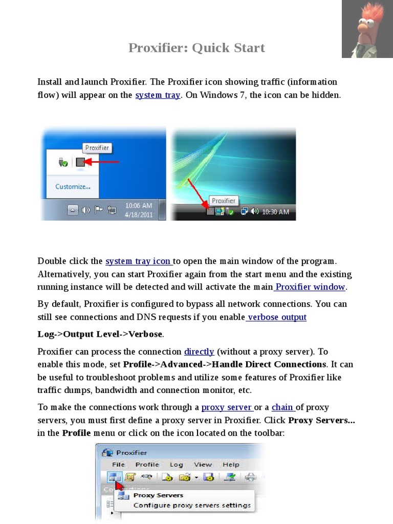 How To Setup Proxifier Quick Start | PDF