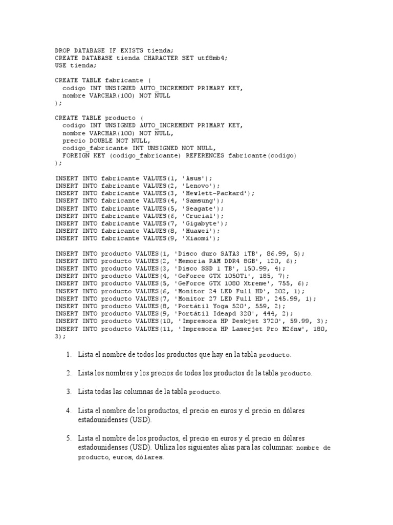 Practica2 SQL | PDF | Presupuesto | Gestión de datos