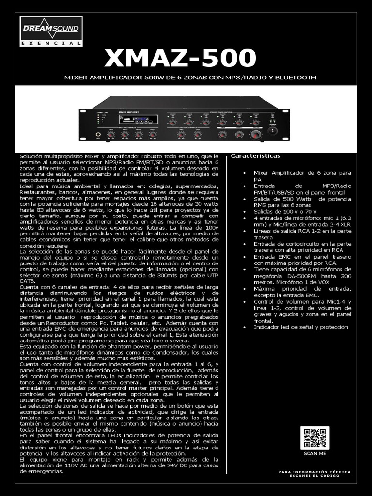 Xmaz 500 | PDF | Altoparlante | Micrófono