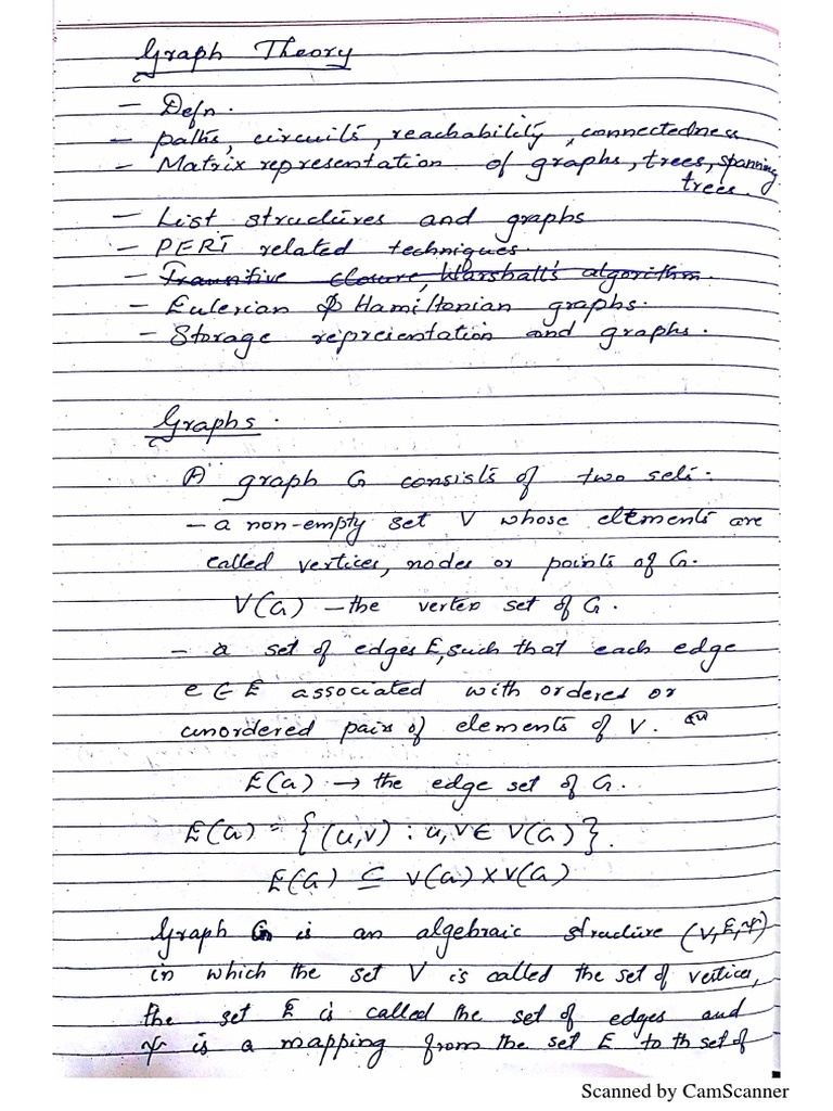 Graph Theory-Notes | PDF