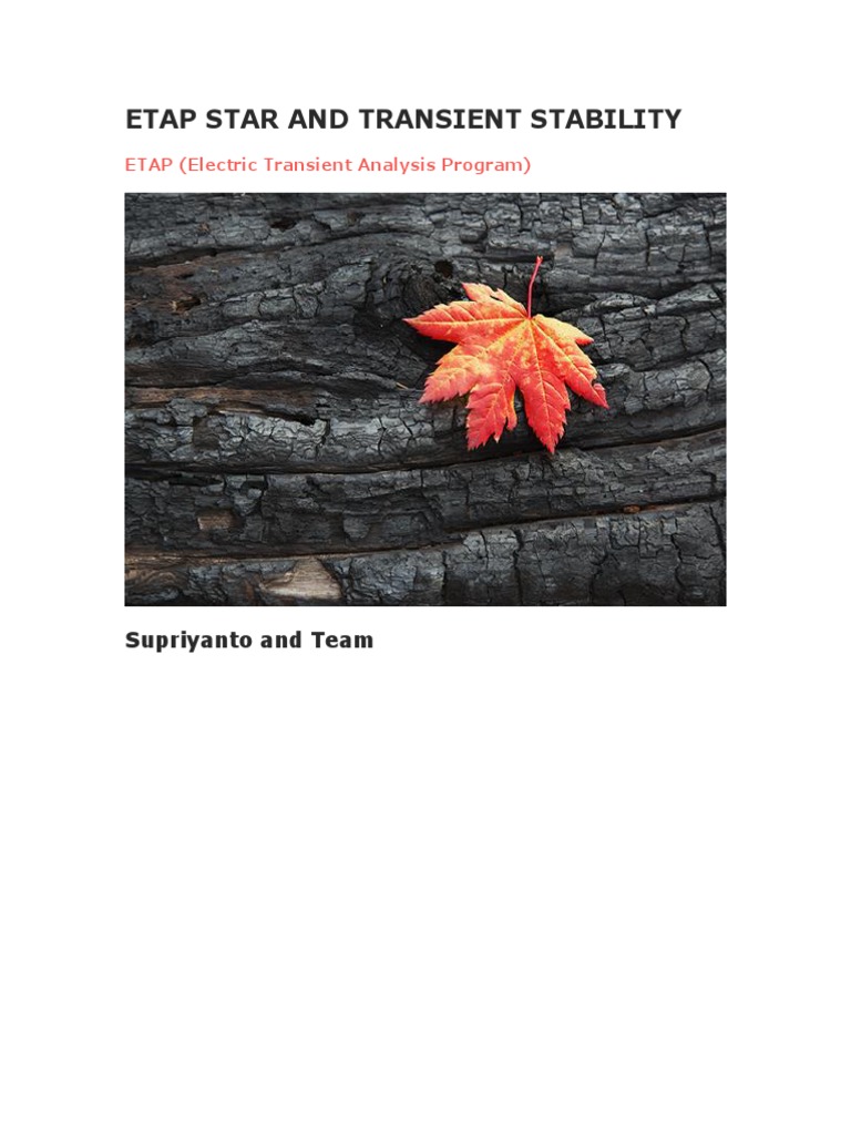 Etap Star and Transient Stability | PDF | Electric Motor | Dialog Box