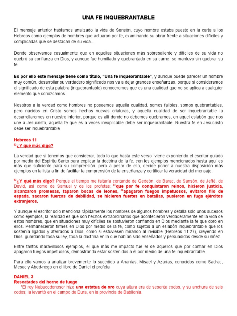 Fe Inquebrantable en Momentos Difíciles | PDF | Fe | Cristo (título)