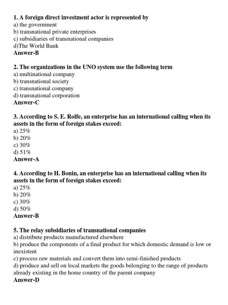 Quiz Economics Meet | PDF | Internationalization | Multinational ...