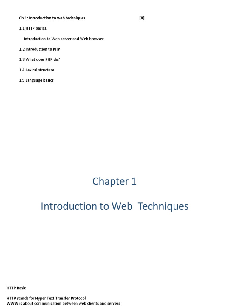 Introduction To Web Techniques | PDF | Hypertext Transfer Protocol ...