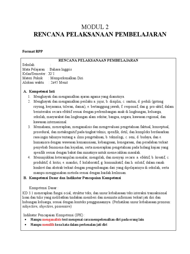 Modul 2 (RPP) | PDF