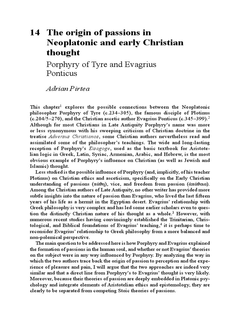 Adrian Pirtea - The Origin of Passions in Neoplatonic and Early ...