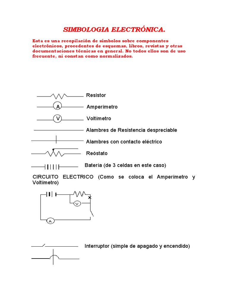 Simbologia Electrónica | PDF | Puerta lógica | Diodo