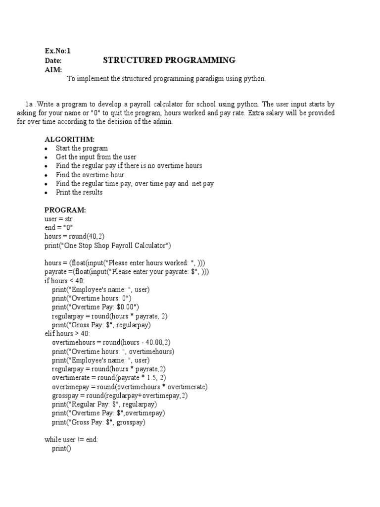 Ex 1-3 Without Output | PDF | Class (Computer Programming) | Subroutine