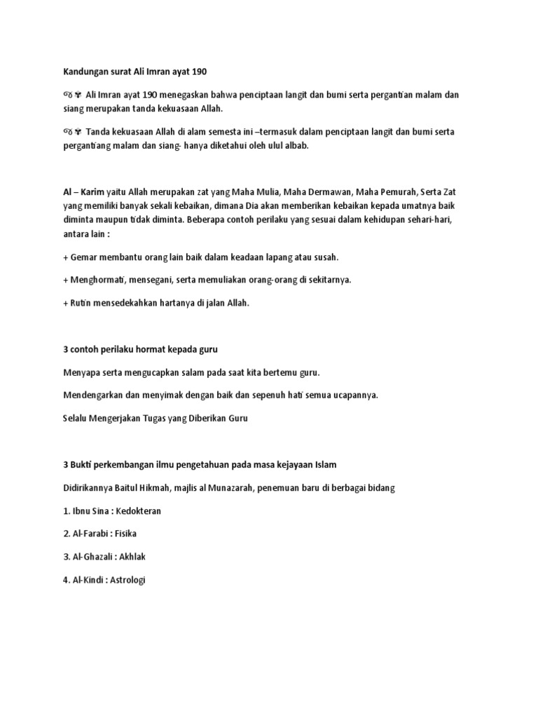 Jawaban Esai Agama | PDF