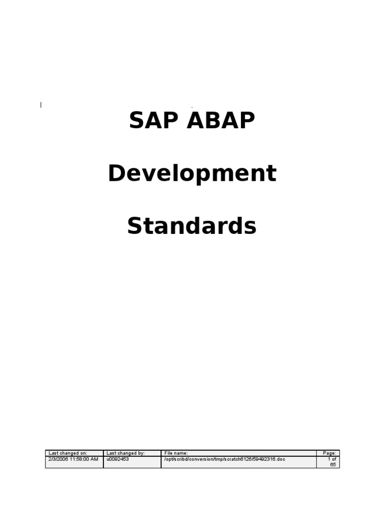 Sap Abap Development Standards | PDF | Business