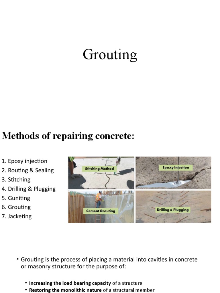 Grouting | PDF | Concrete | Cement