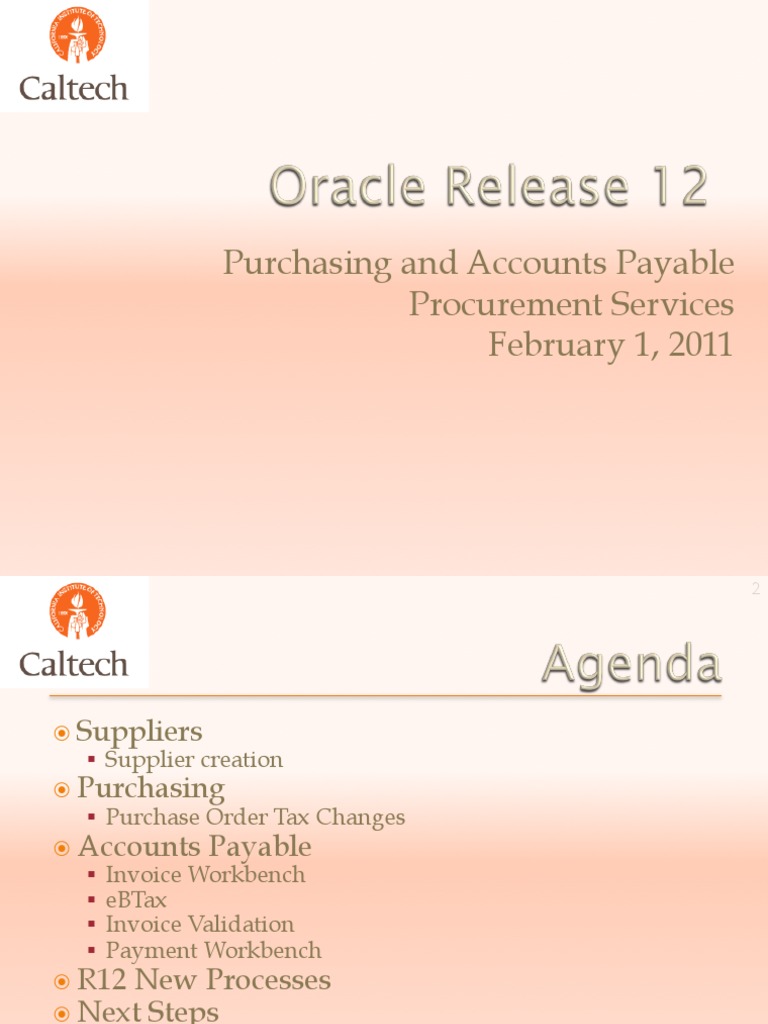 Procurement - Oracle R12 AP-PO Changes Overview | PDF | Accounts Payable | Services (Economics)