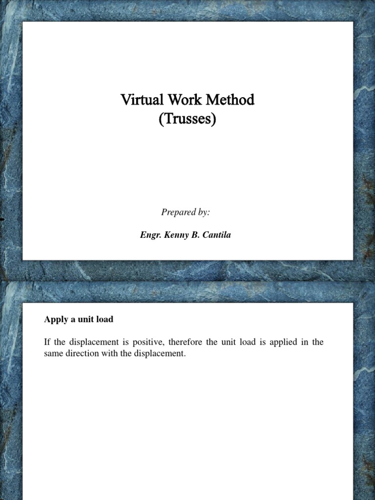 Virtual Work Method (Trusses) | PDF | Mechanics | Chemistry