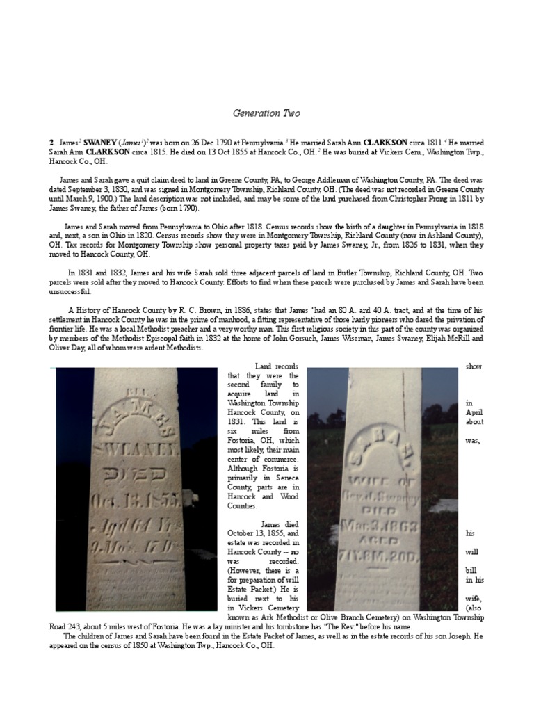 Swaney Descendants Gen 2a | PDF