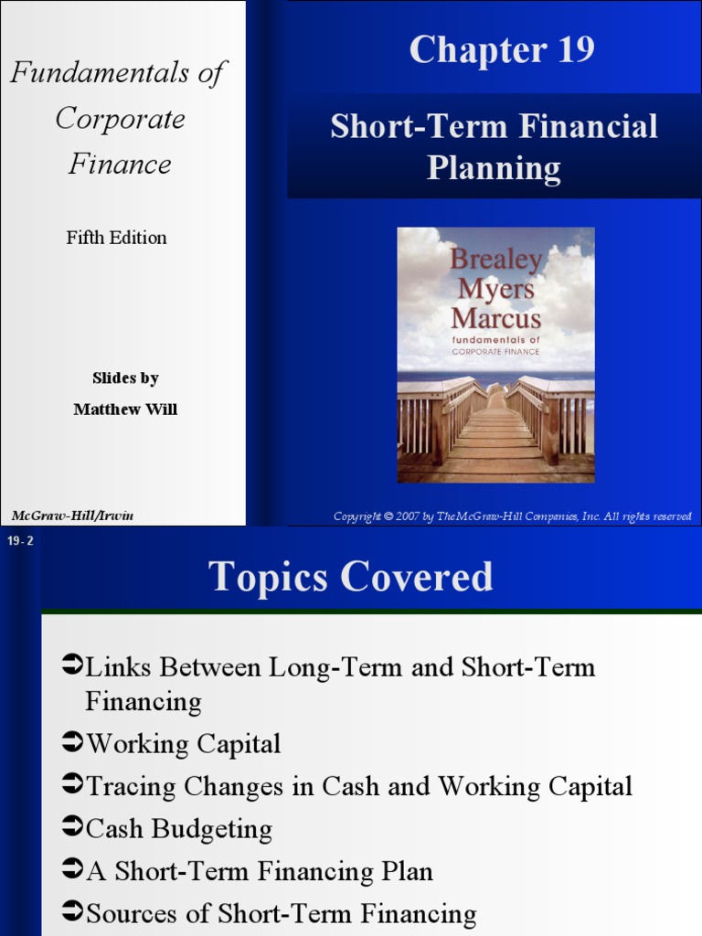 Short-Term Financial Planning: Fundamentals of Corporate Finance | PDF ...