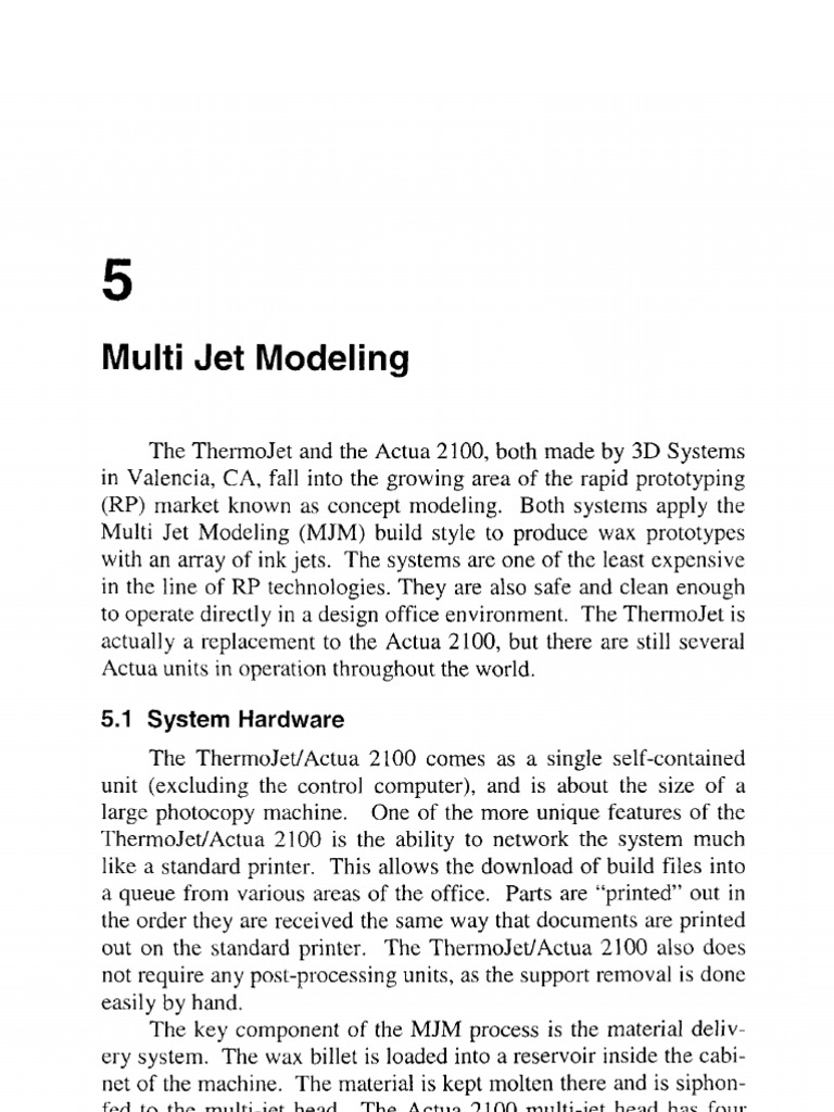 Multi Jet Modeling: 5.1 System Hardware | PDF | Casting (Metalworking ...