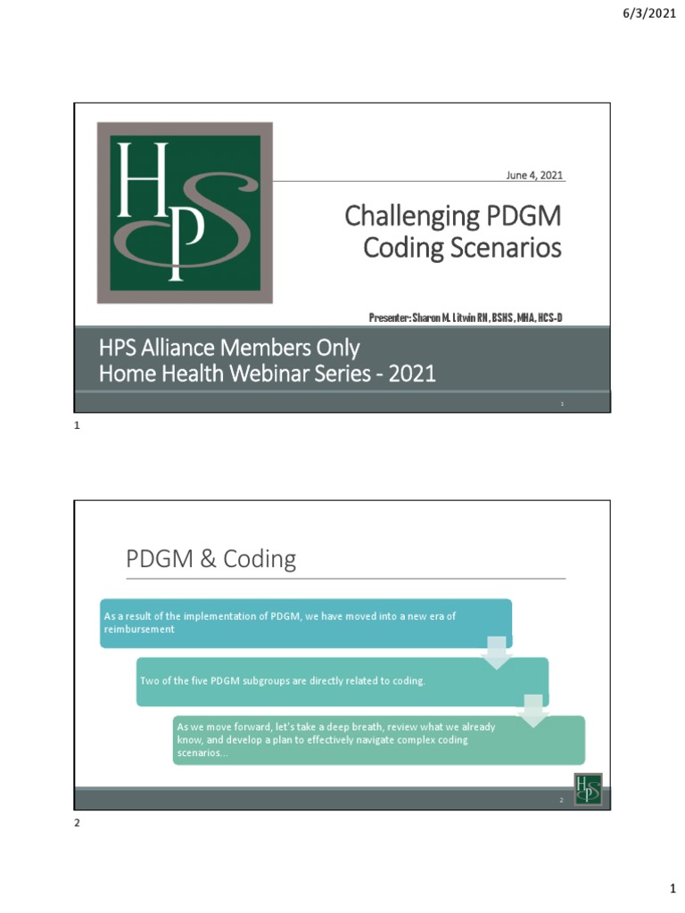 PDGM Coding Scenarios 06.04.21 | PDF | Comorbidity | Artery