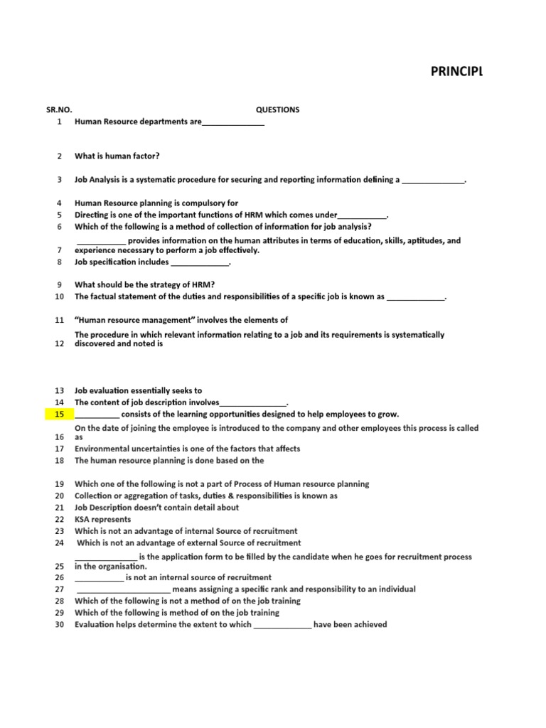 Principles of Human Resource Management | PDF | Human Resource ...