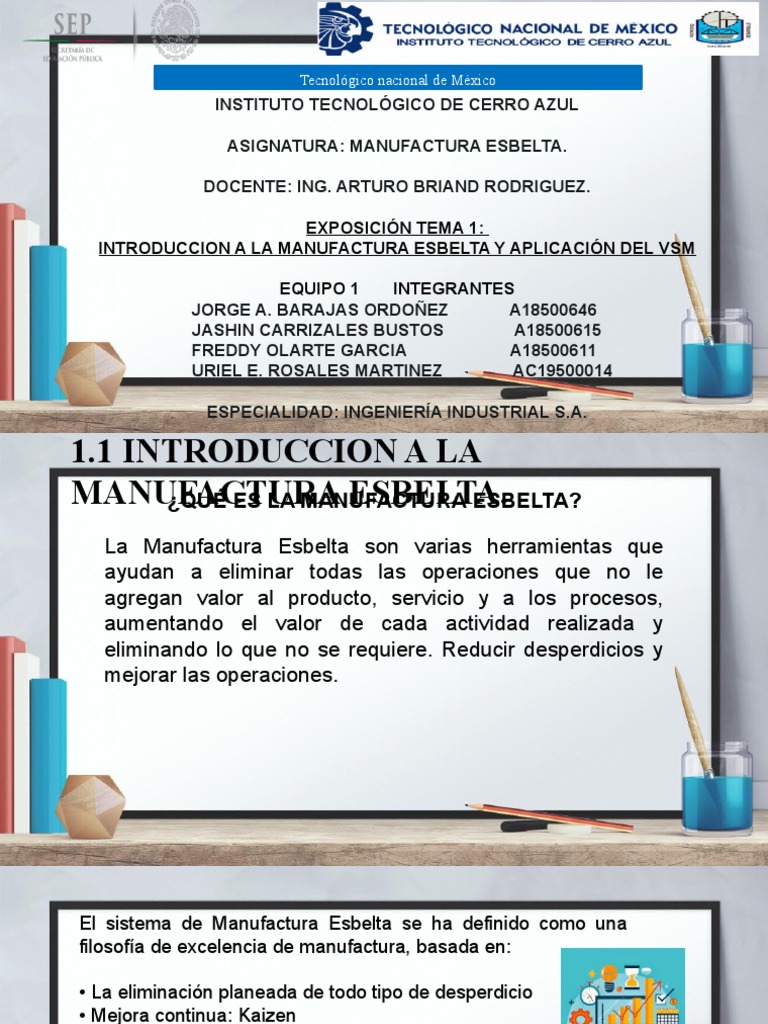 Expo Unidad 1 - Manufactura Esbelta-1 | Descargar gratis PDF | Lean Manufacturing | Software de ...