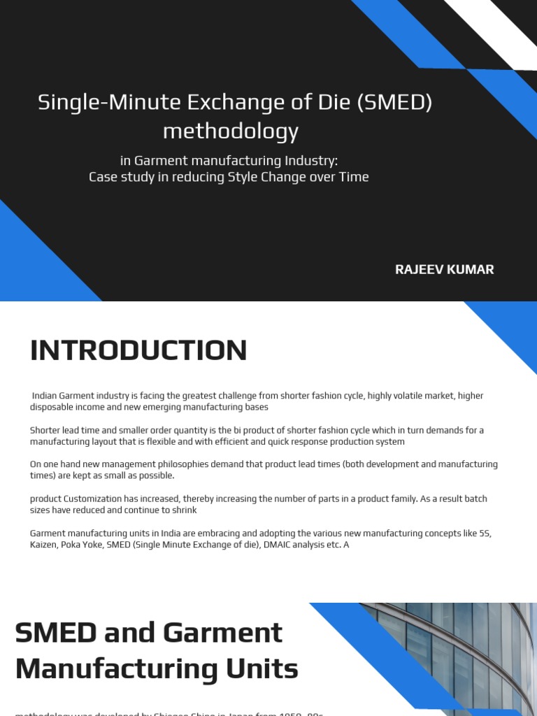 Single-Minute Exchange of Die (SMED) Methodology in Garment ...