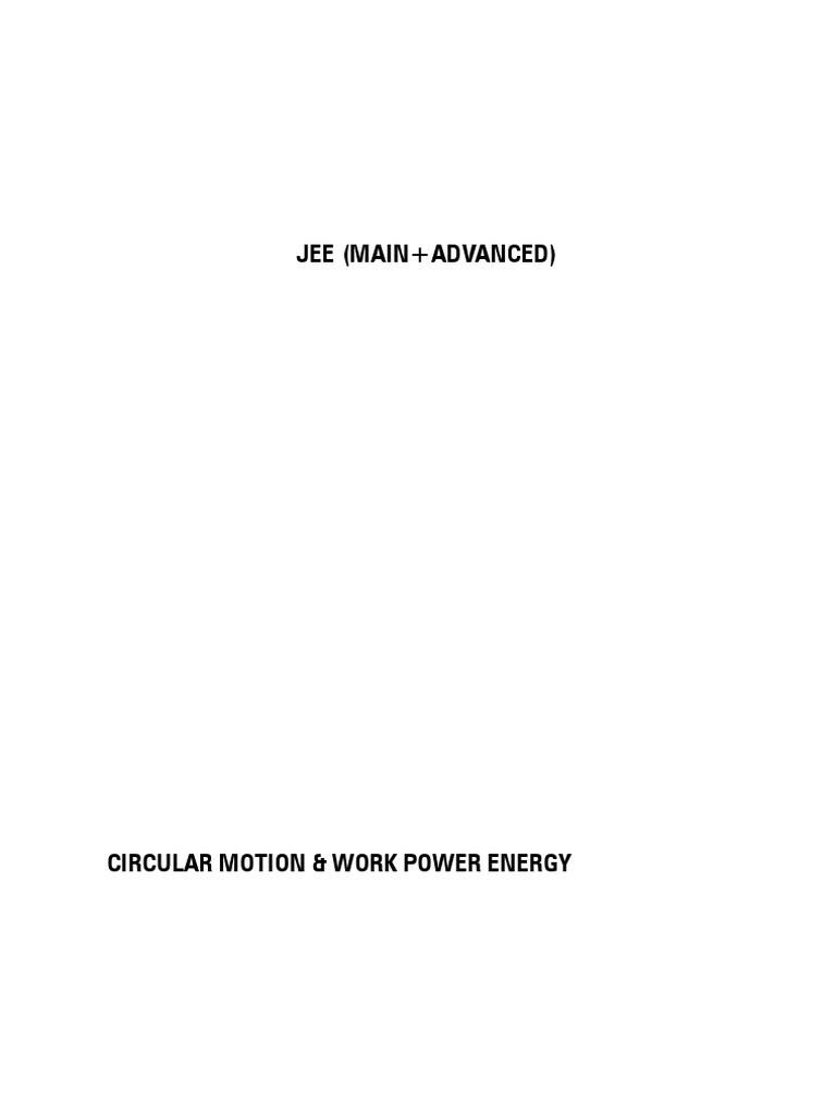 Circular Motion: Work, Power, Energy | PDF | Acceleration | Potential ...