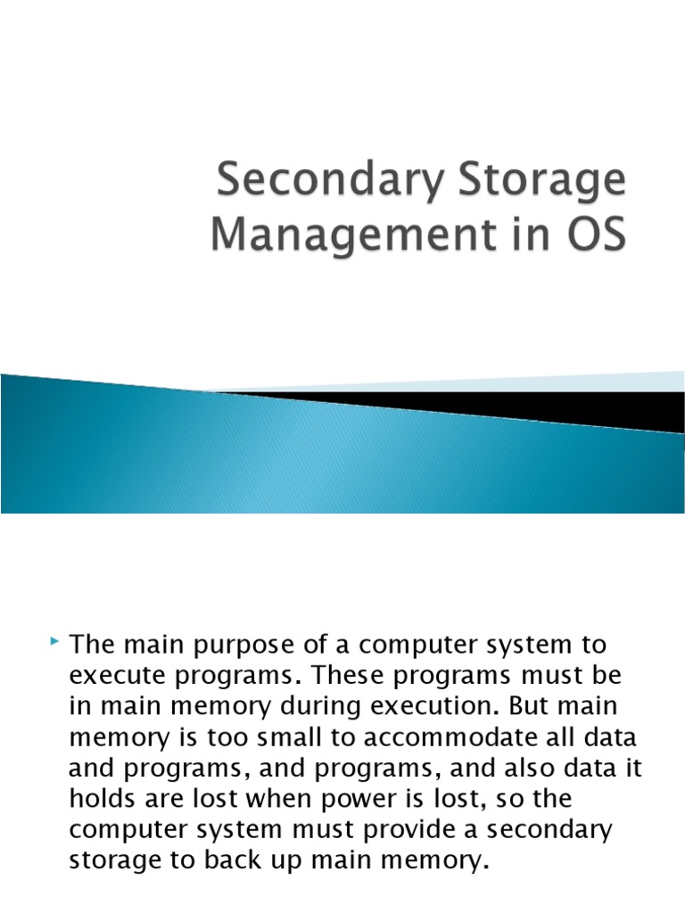 Secondary Storage Management in OS | PDF