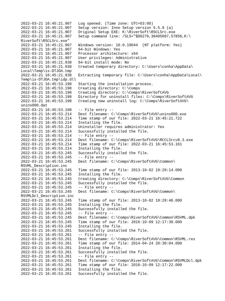Setup Log 2022-03-21 #001 | PDF | Filename | Computer File