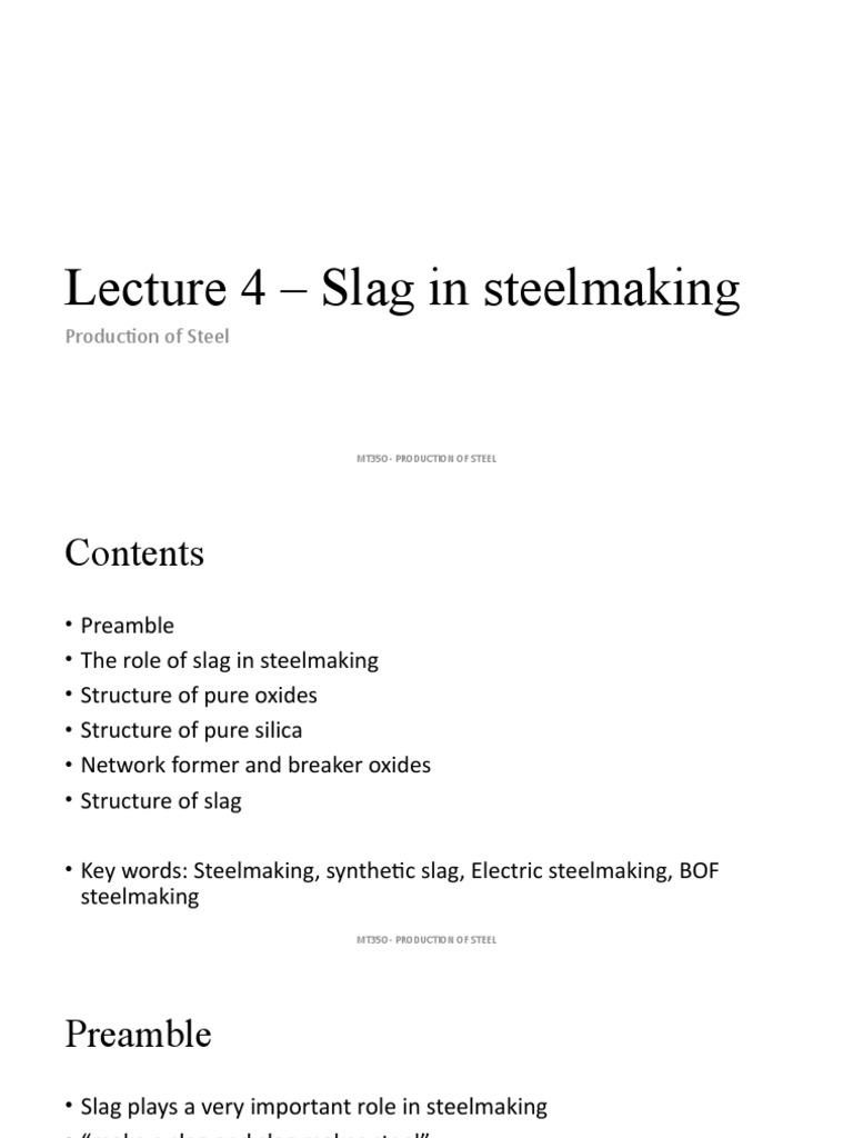 Slag in Steelmaking | PDF | Steelmaking | Silicon Dioxide