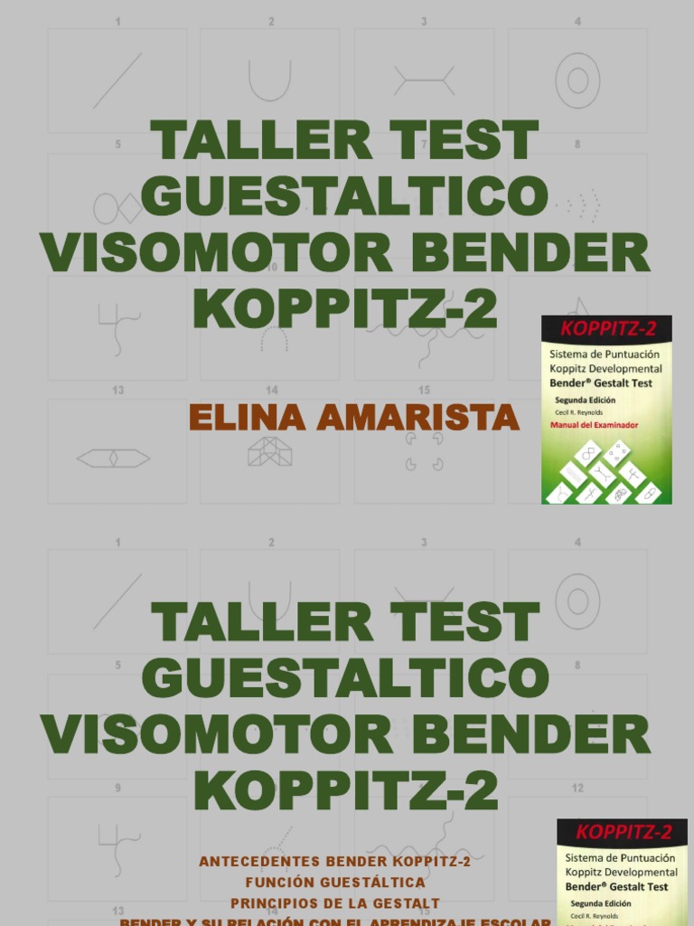 Test Bender Koppitz-2: Evaluación Visomotora | PDF