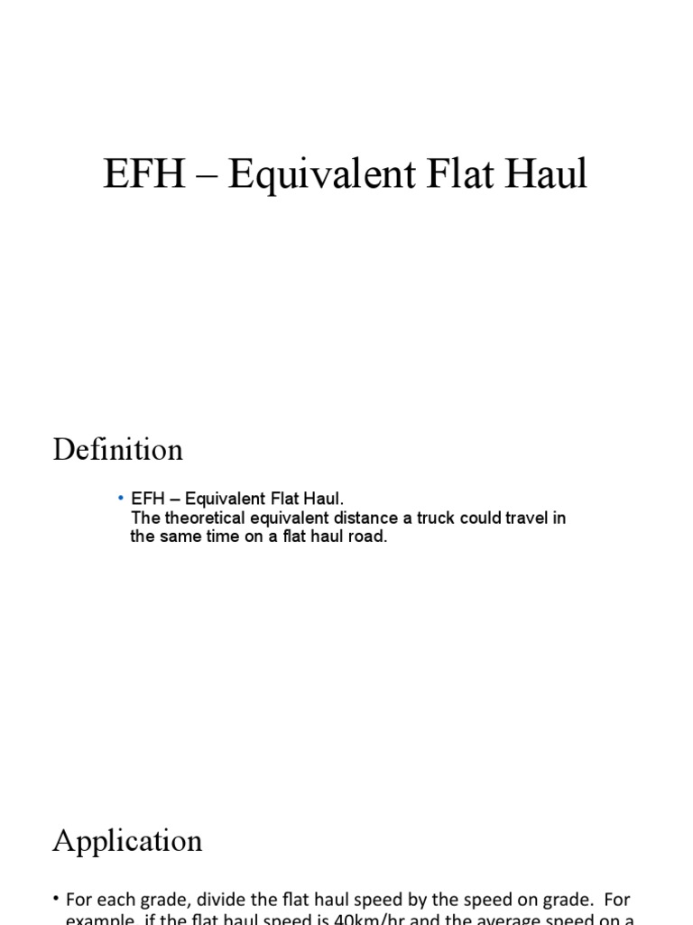 EFH - Equivalent Flat Haul | PDF | Speed