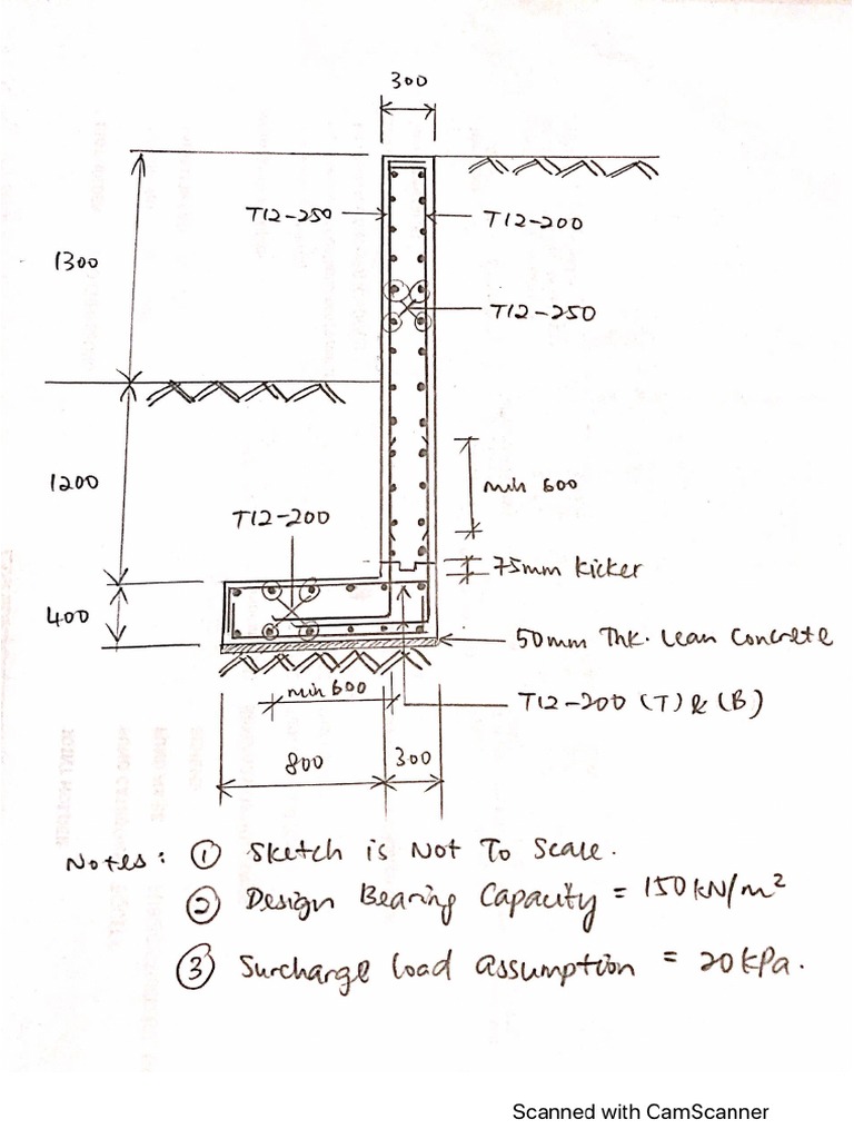 06-25-2021 - Retaining Wall Sketch | PDF