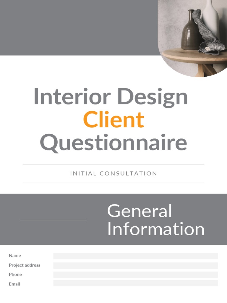 Interior Design Client Questionnaire Template | PDF