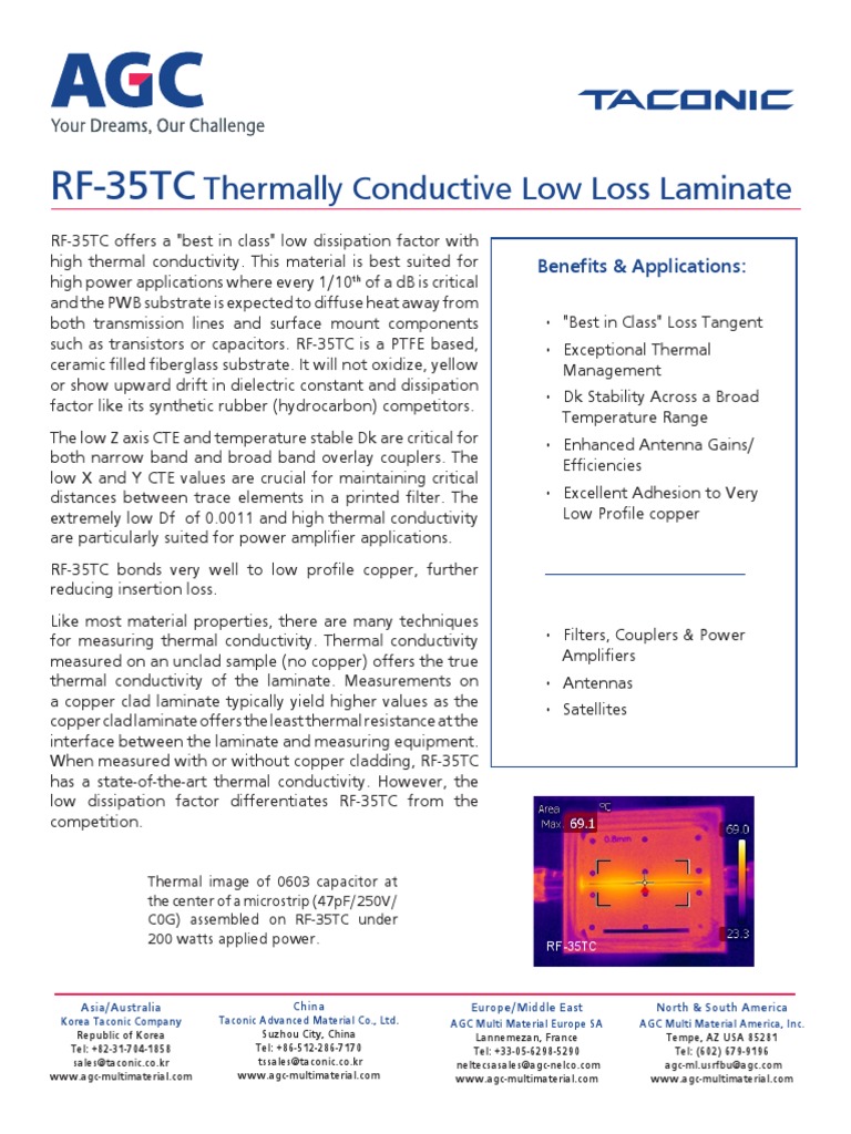 RF-35TC: Thermally Conductive Low Loss Laminate | Download Free PDF ...