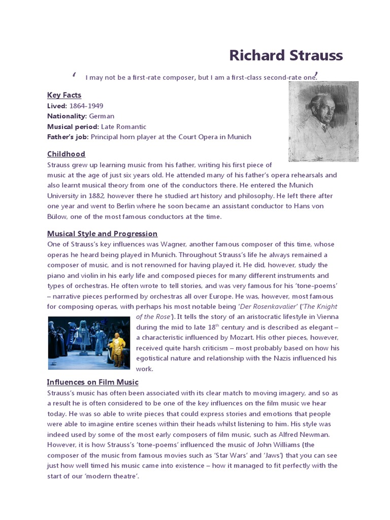 Richard Strauss | PDF | Richard Strauss | Opera