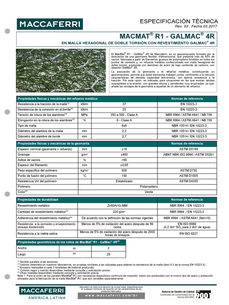 Tds BR Macmat r1 Verde 6x8 2.2mm g4r Rev03 Mar17 SP | PDF