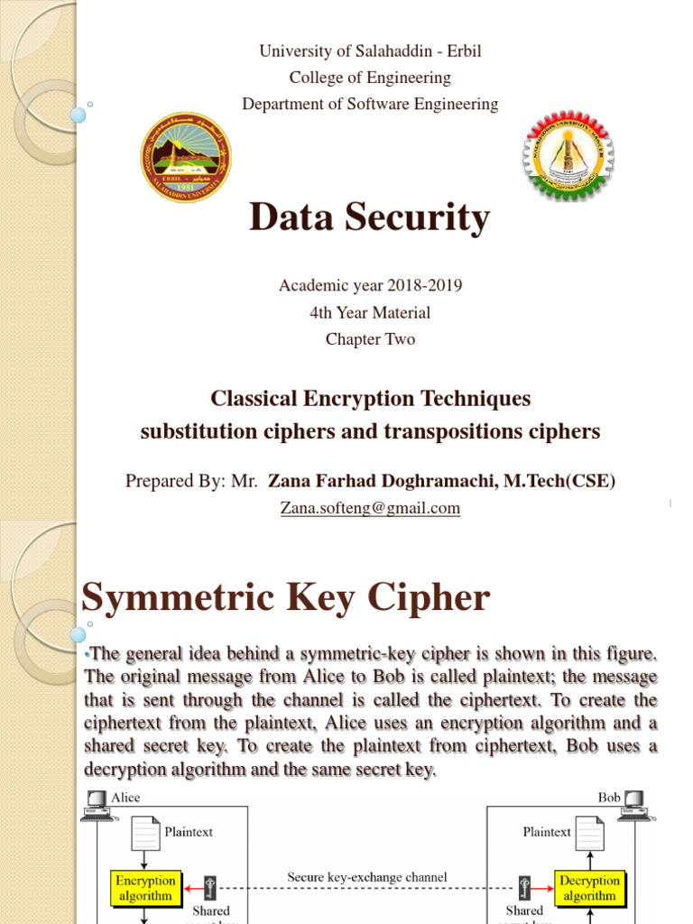 Data Security: Classical Encryption Techniques Substitution Ciphers and ...