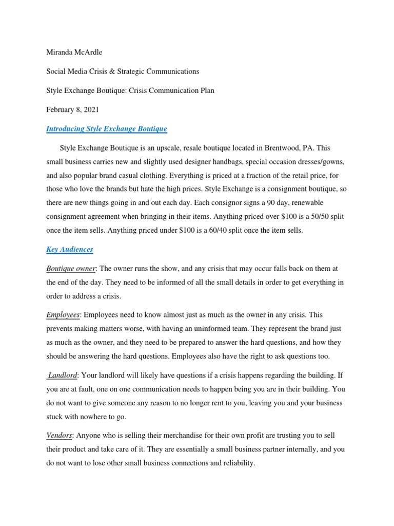 Mcardle - Social Media Crisis Final Project | PDF | Social Media ...