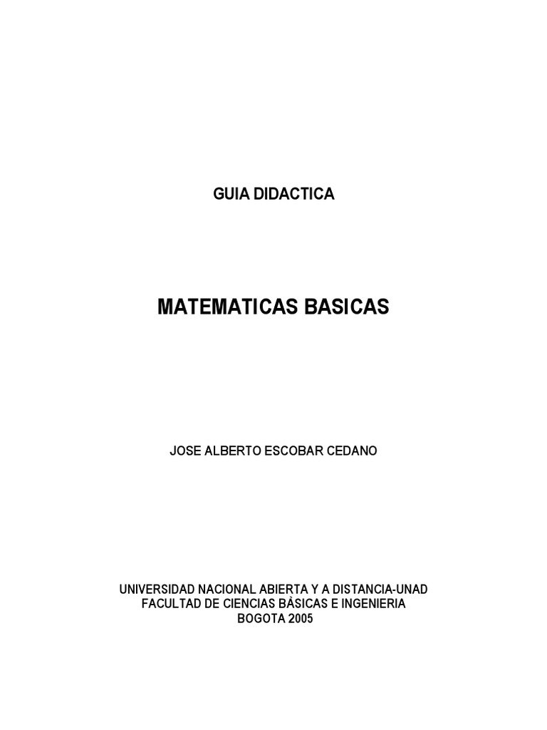 Guia Didactica Matematica Basica | PDF | Números | Ecuaciones