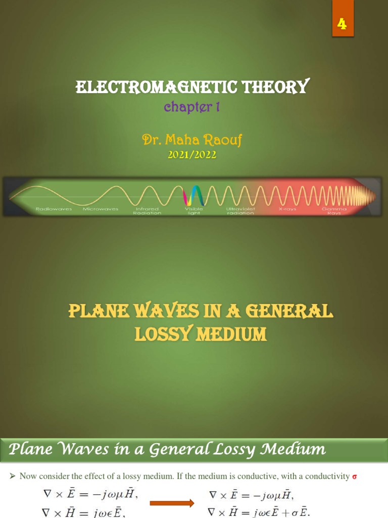 Electromagnetic Theory: Dr. Maha Raouf | PDF | Waves | Polarization (Waves)