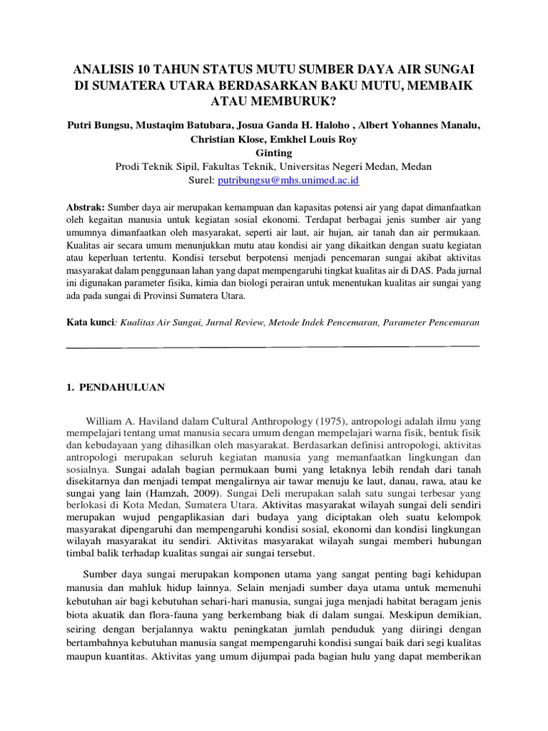 Jurnal Mini Riset Psda | PDF