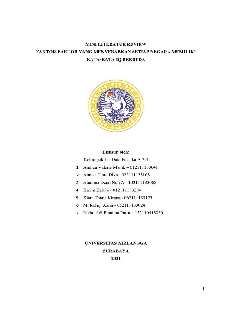 Mini Literature Review Kelompok 5 - Data Pustaka A-2.3 | PDF | Ilmu ...