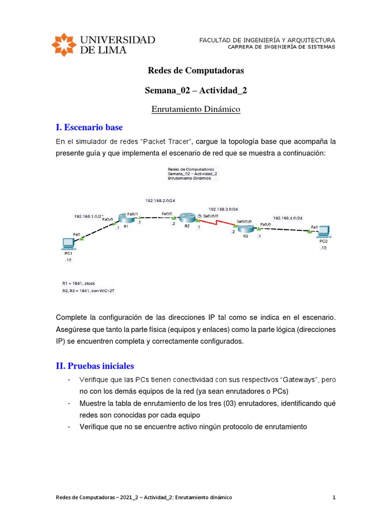 Enrutamiento Dinámico RIP v1 y v2 | PDF | Enrutador (Computación) | Enrutamiento