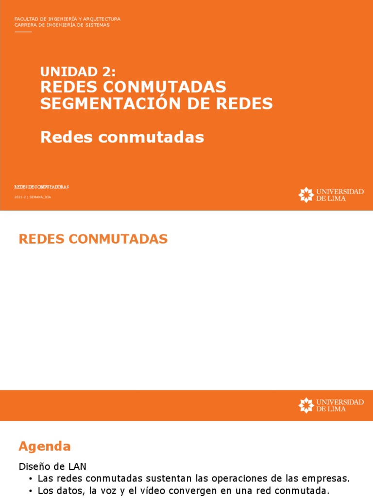 RC 2021 - 2 Semana - 03A Redes - Conmutadas v1 | PDF | Conmutador de red | Red de computadoras