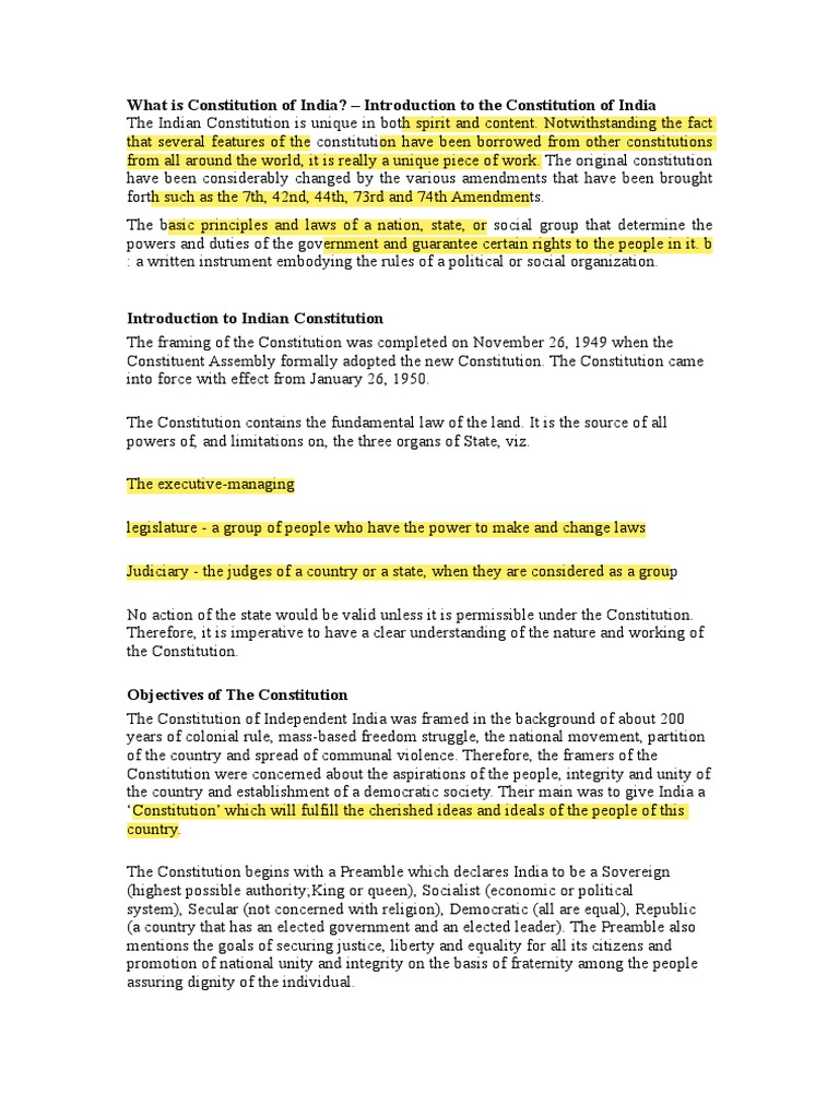 Constitution of India | PDF | Social Institutions | Government